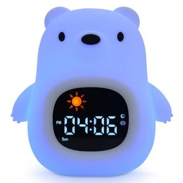 JL-821 WHITE NOISE ALARM CLOCK - SLEEP BEDSIDE LAMP WITH TAP CONTROL NIGHT LIGHT - WHITE BEAR