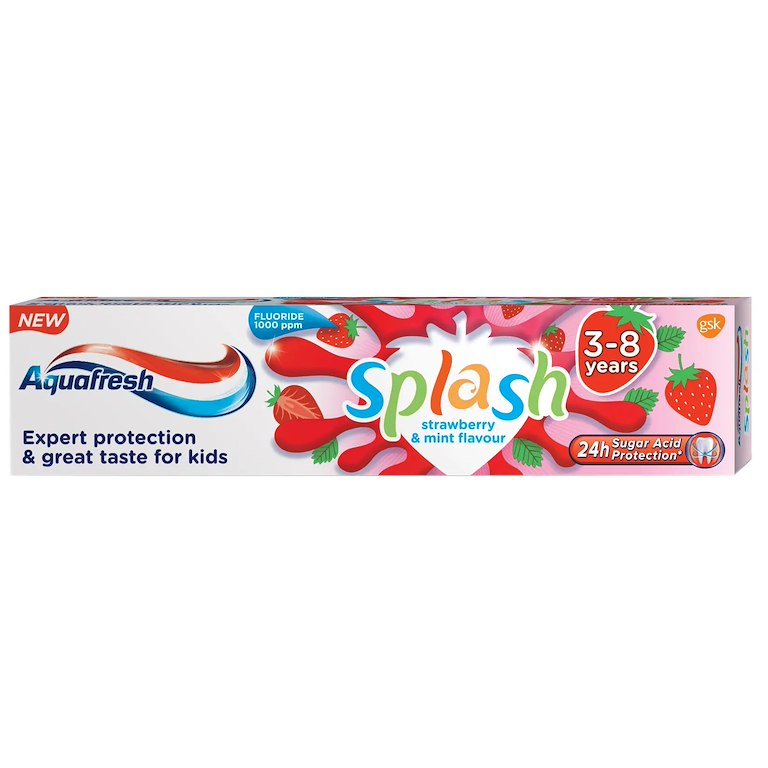 AQUAFRESH Pasta za zube sa mentom i jagodom Splash 3 do 8 godina 50ml