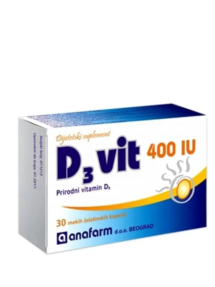 Anafarm Vitamin D3, 30 kapsula