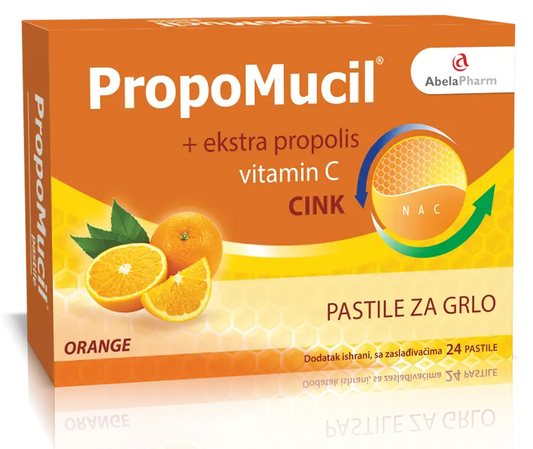 PropoMucil® pastile pomorandža, 24 pastile