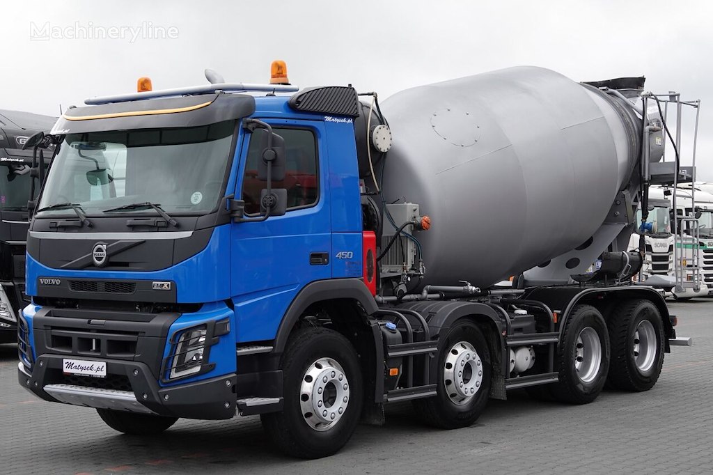 Gicalla na šasiji Volvo FMX 450 / 8x4 / GRUSZKA 9m3 / BETONOMIESZARKA / EURO 6 kamion s mešalicom za beton