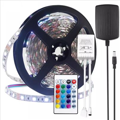 LED rgb traka 10m sa napajanjem i daljinskim 10m