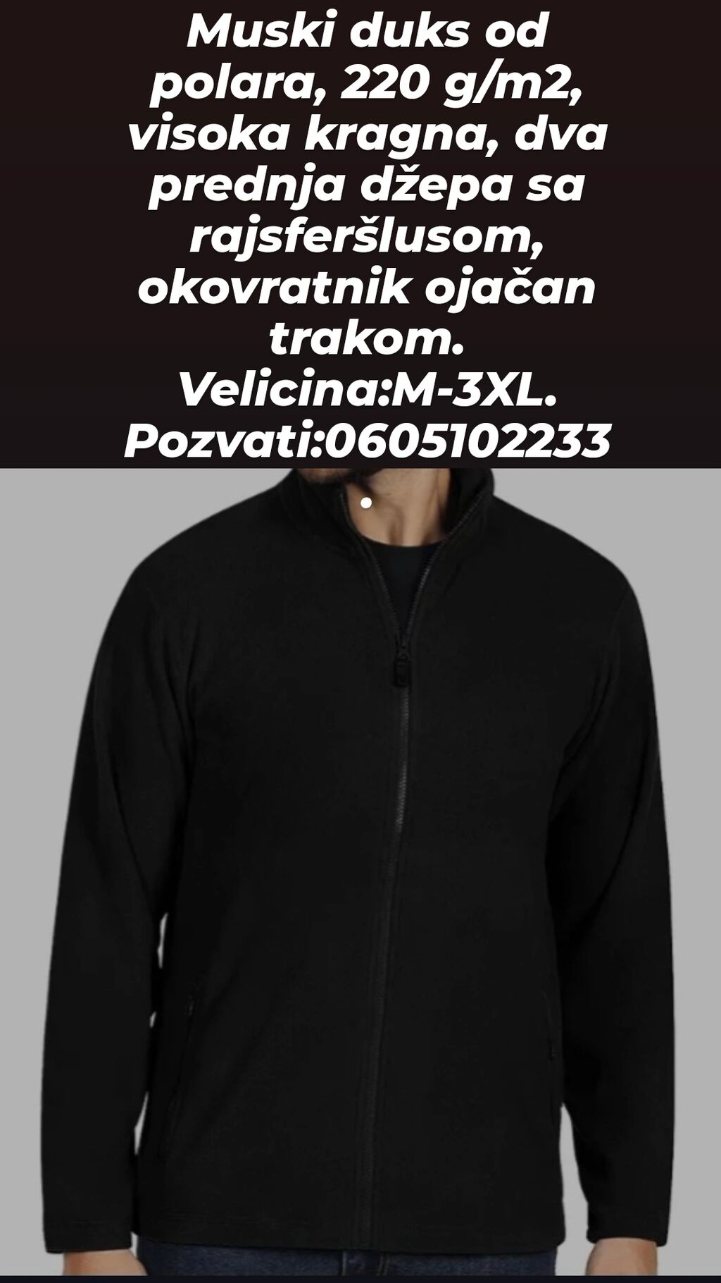 Duks polar u crnoj boji. velicina:M-3XL