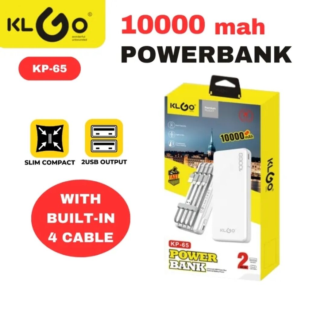 Power bank eksterna baterija 10000mah sa 4 punjaca Power bank