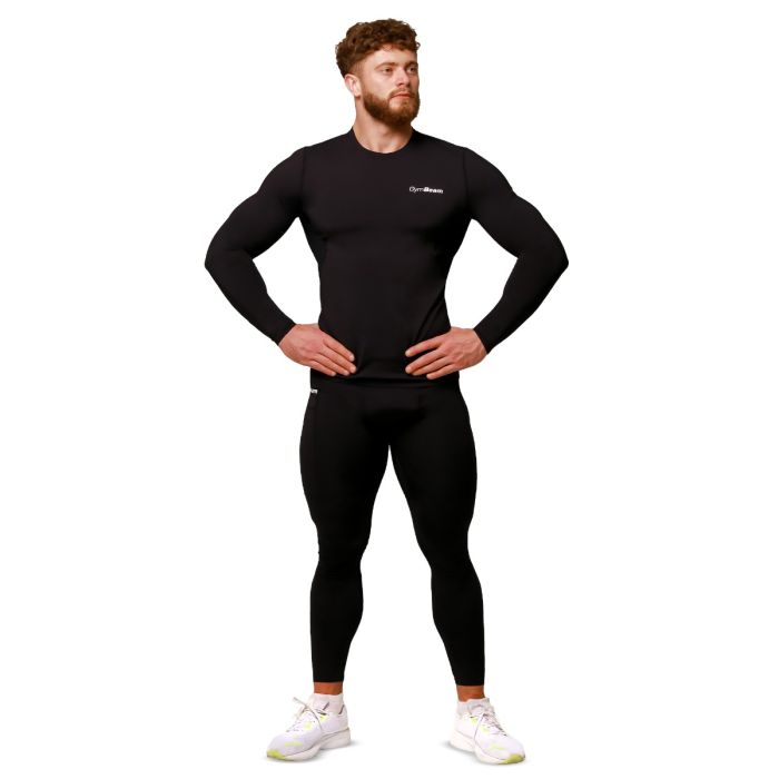 Kompresivna majica dugih rukava Mid black - GymBeam