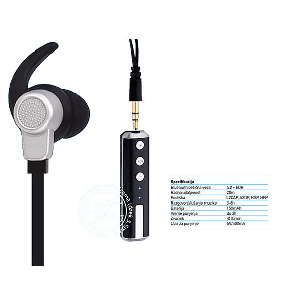 XWAVE Bluetooth slušalice MX150, crna/siva