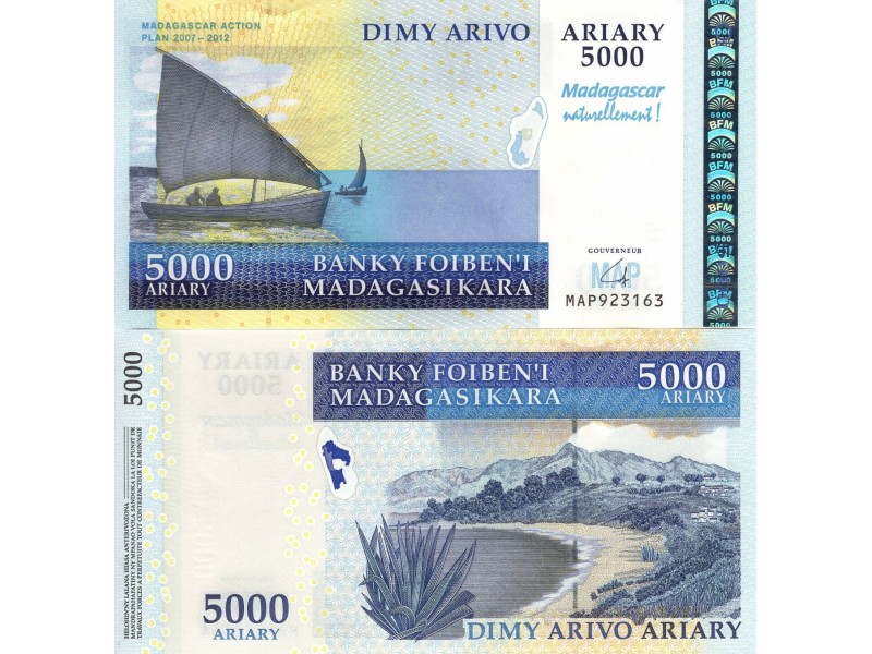 Madagaskar MADAGASCAR 5000 Ariary 2007 UNC, P-94 Jubila