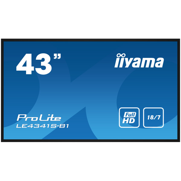 IIYAMA 43'' 1920x1080, IPS panel, 1% Haze, Landscape mode, Speakers 2x 10W , VGA, 3x HDMI, 350cdm