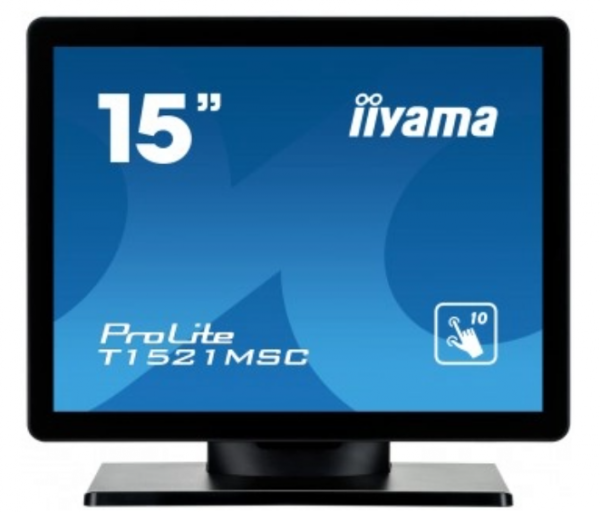 IIYAMA 15'' PCAP Bezel Free Front, 10P Touch, 1024x768, Speakers, VGA, HDMI, 325cdm