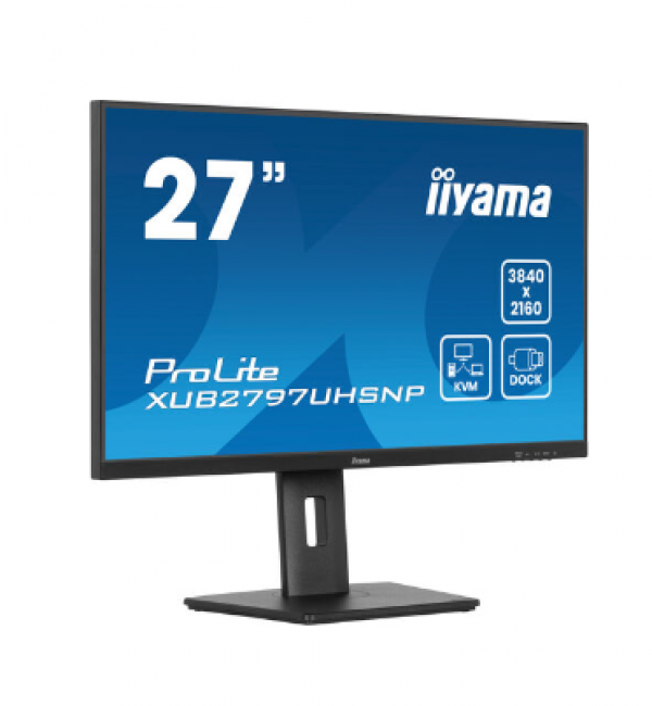 IIYAMA 27'' IPS-panel, 2560x1440, 15cm Height Adj. Stand, USB-C Dock (96W PD, LAN, DP-OUT, USB3x3.2+1xC(15W)) 1ms, 300cdm