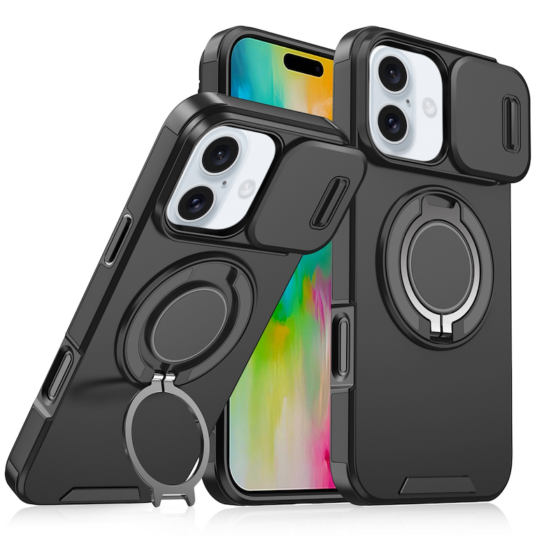 Zastitna maska (futrola) CamShield Ring stand - iPhone 16 6.1 crna
