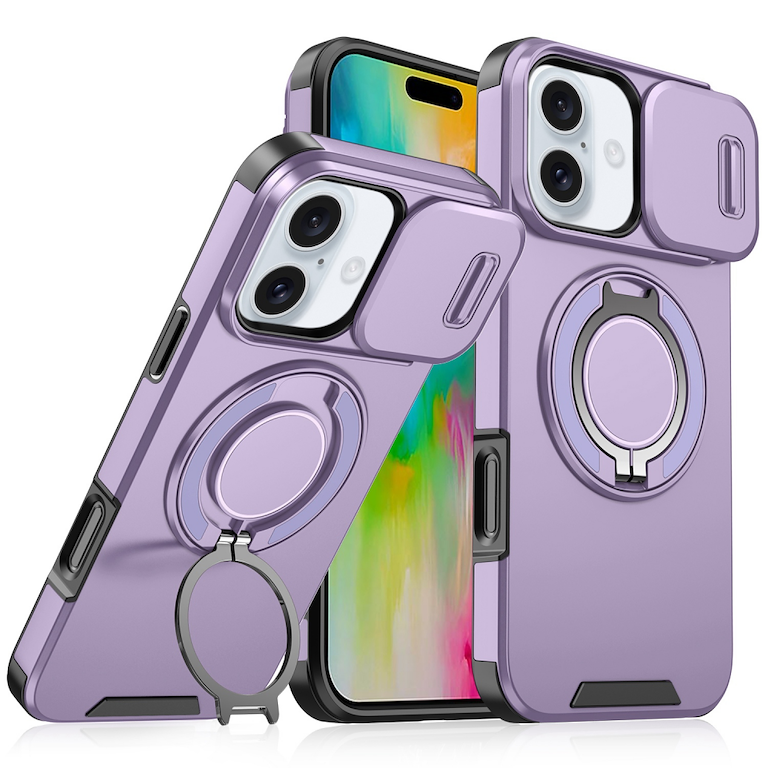 Zastitna maska (futrola) CamShield Ring stand - iPhone 16 6.1 ljubicasta