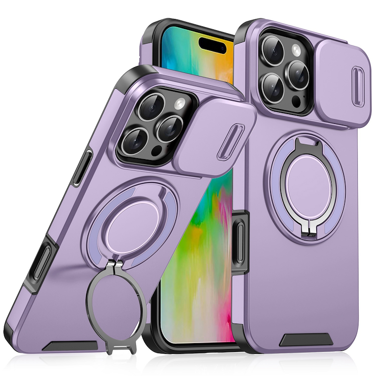 Zastitna maska (futrola) CamShield Ring stand - iPhone 16 Pro Max 6.9 ljubicasta