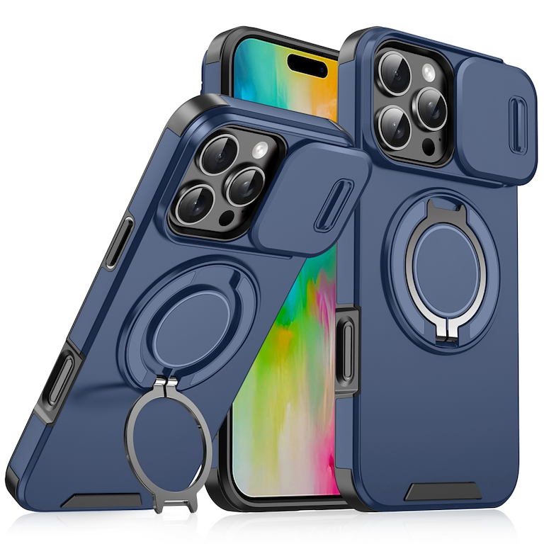 Zastitna maska (futrola) CamShield Ring stand - iPhone 16 Pro Max 6.9 plava