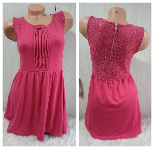 Pink h&m haljina sa cipkom 38