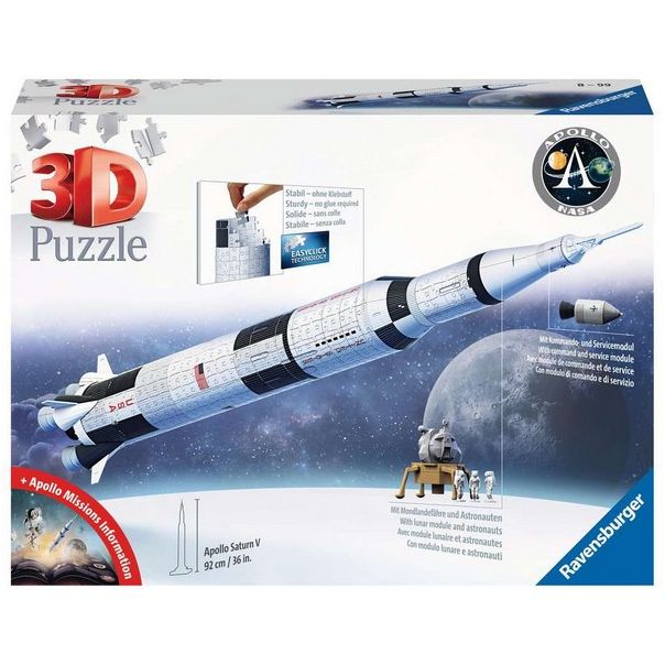 Ravensburger 3D puzzle - Model rakete Apolo Saturn V - 440 delova