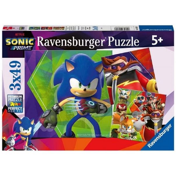 Ravensburger puzzle - Sonic - 3x49 delova