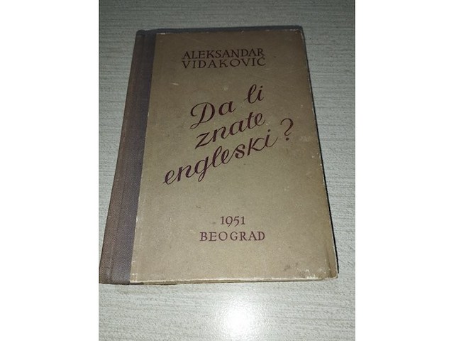 Da li znate engleski Aleksandar Vidakovic