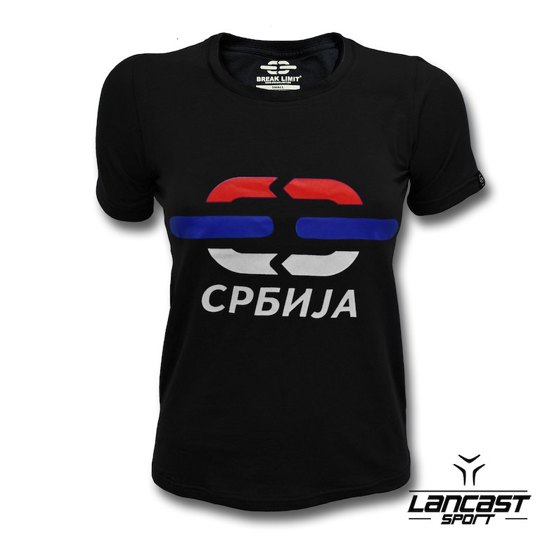 Break Limit ženska T majica „Logo/Srbija“, crna