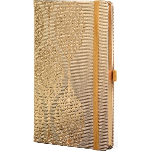 Notes 13x21cm linije 192strane s gumicom Oriental Charme Gold Arabesque