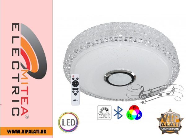 BELA PLAFONSKA LED LAMPA SA ZVUČNIKOM 5W, BLUETOOTH, ANDROID/IOS APP iLINK SMART M205440-BT/WRGB 2x18W SMD fi350mm MITEA LIGHTING