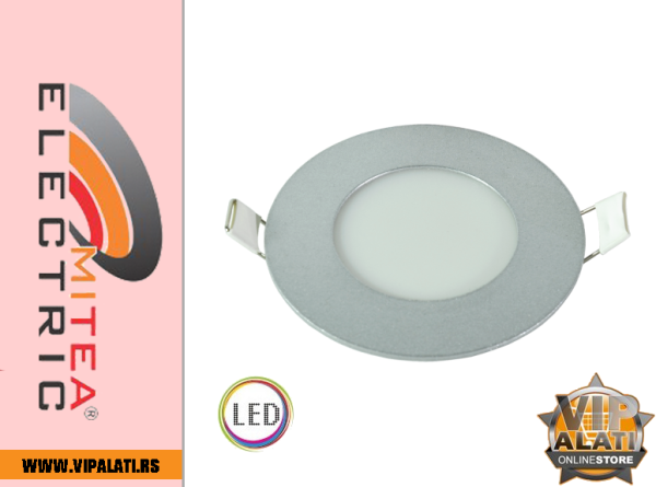 M3UO-SIL 3W 6500K SREBRNI UGRADNI OKRUGLI LED PANEL MITEA LIGHTING