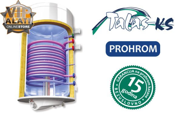 ELIT INOX TALAS XX 120 KS KOMBINOVANO VISECI SOLARNI BOJLER SA 2 SPIRALE + ELEKTRO