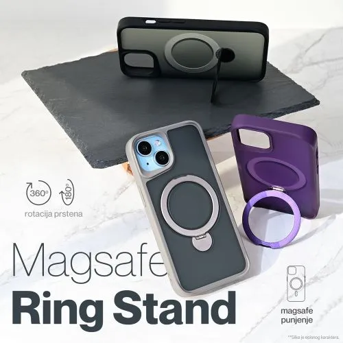 Futrola - maska Magsafe Ring Stand za iPhone 11 6.1 crna