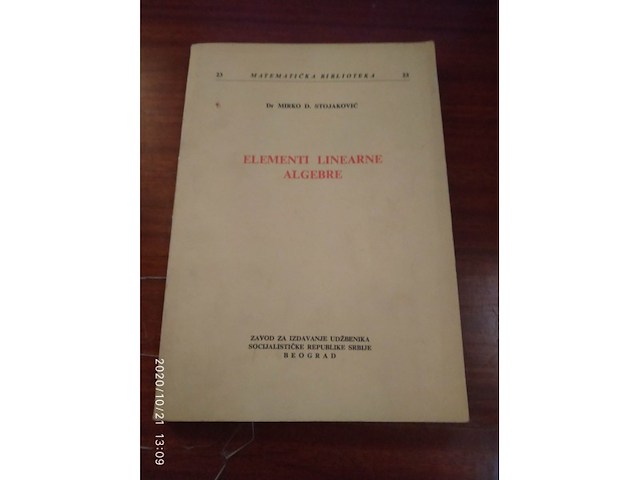 Elementi Linearne algebre Stojaković