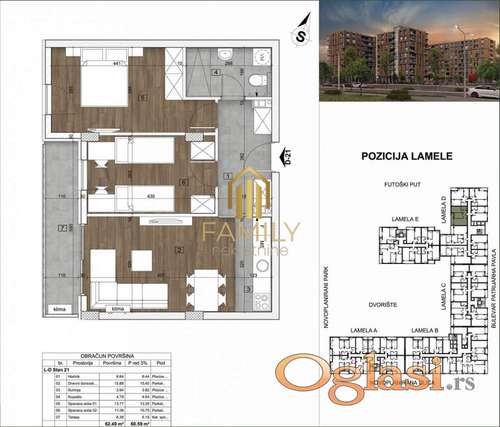 Trosoban stan 61m² na prodaju – idealan porodični dom