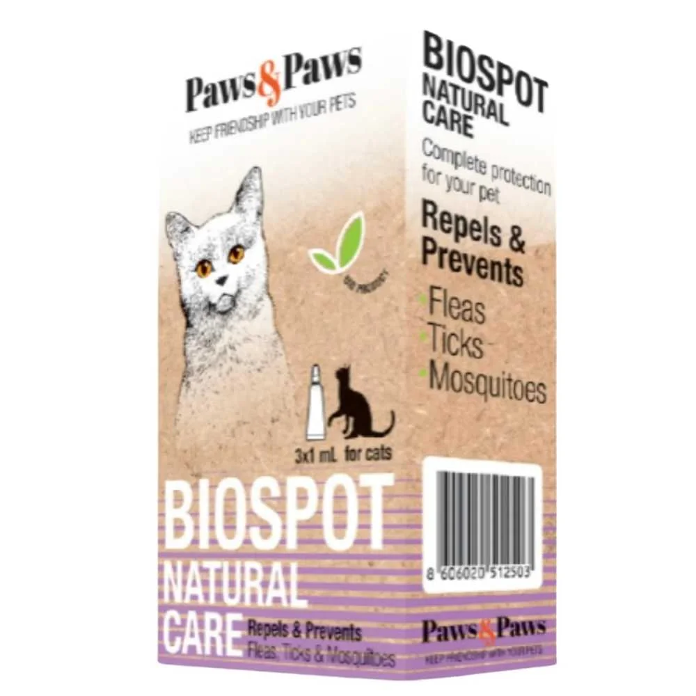 Vetmedic Paws&Paws Biospot Natural za mačke 3x1ml