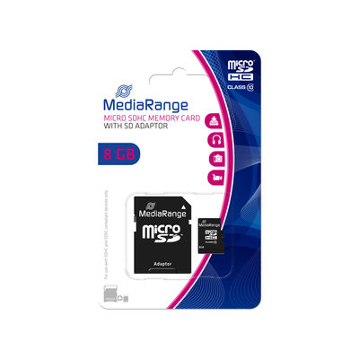 MEM. KARTICA microSDHC 8GB MEDIARANGE + SD adapter C10 MR957