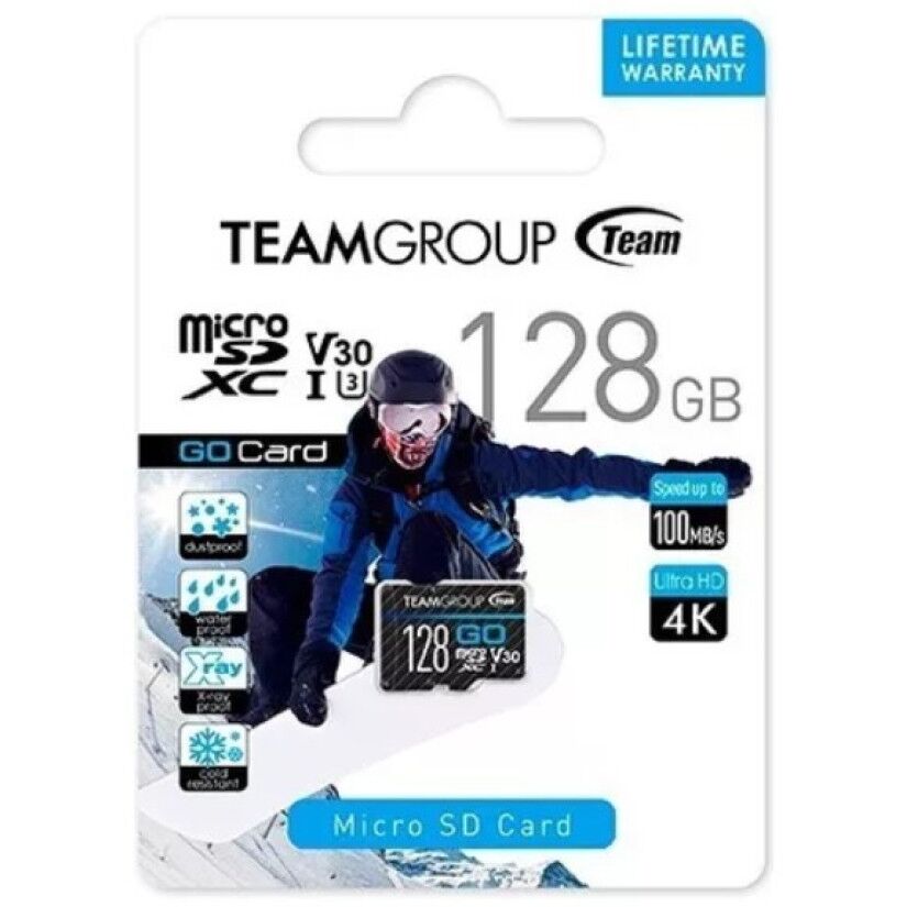 TeamGroup MICRO SDHC/SDXC 128GB GO UHS-I U3 V30, 90/50MB/s +SD Adapter TGUSDX128GU303