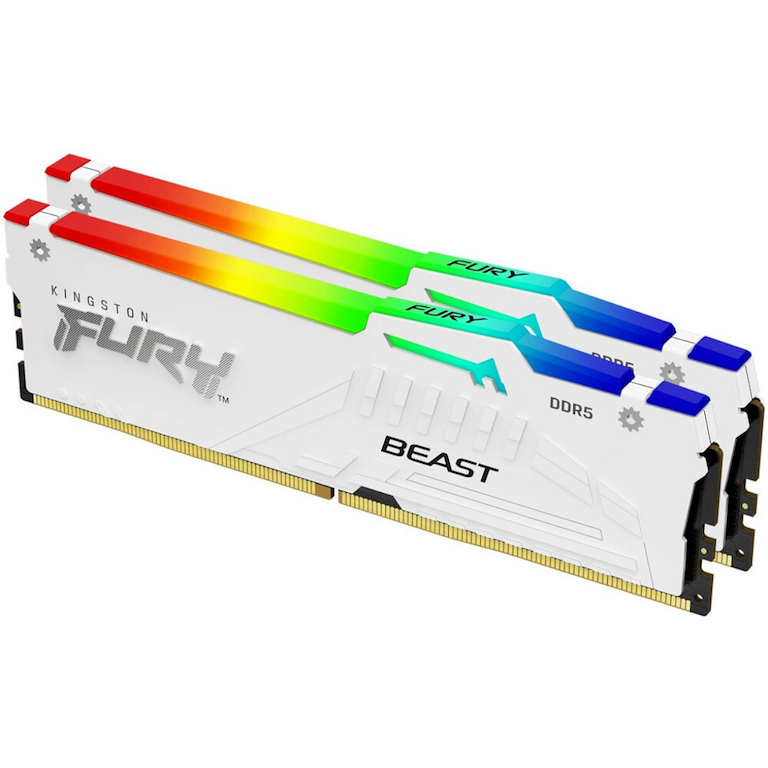 Memorija KINGSTON 64GB(2x32GB)/DIMM/DDR5/5600MHz/CL36/FURY Beast White RGB EXPO