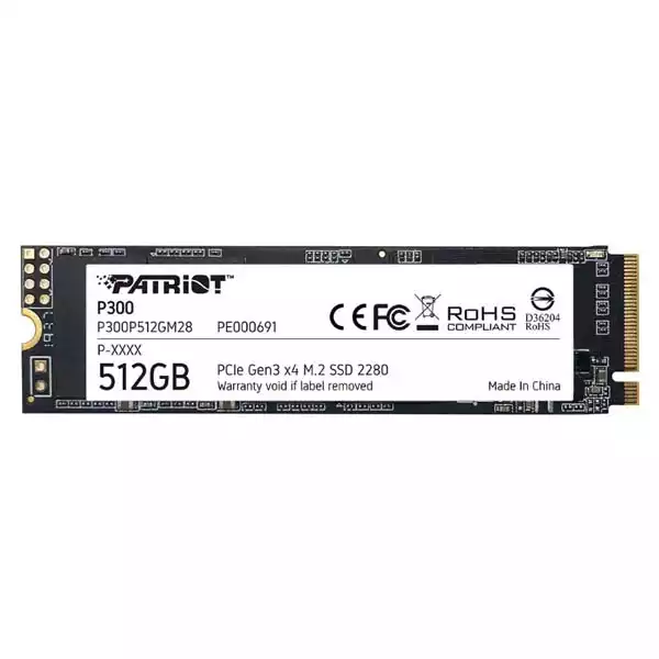 SSD M.2 NVMe 512GB Patriot P300 1700MBs/1100MBs P300P512GM28