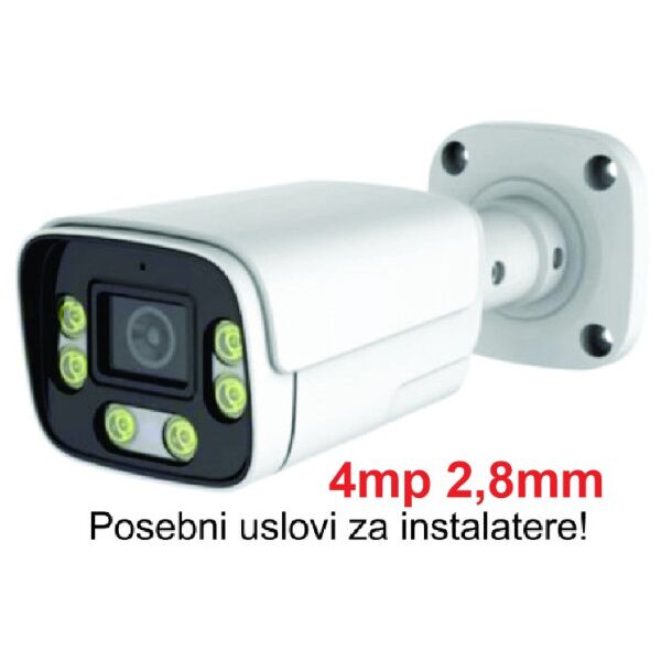 CAM-IP4MP-HAQ60D GMB kamera 4MP APP P6SLite 2.8mm-F1.6 POE, IP66 DuaL LED 6xIR+6xFull Color, MIC,25m