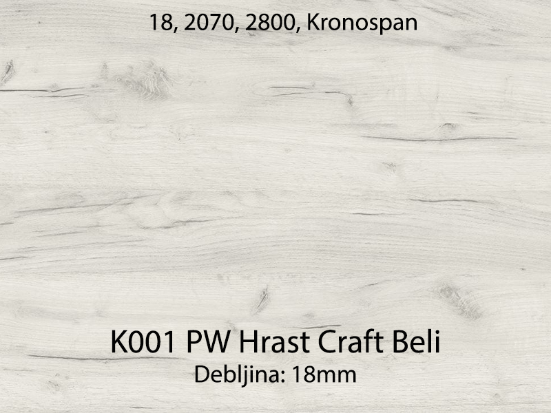 Onlinenamestaj K001 PW Hrast Craft Beli