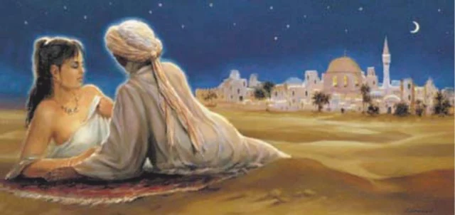 Desert love 2, uramljena slika 30x70cm