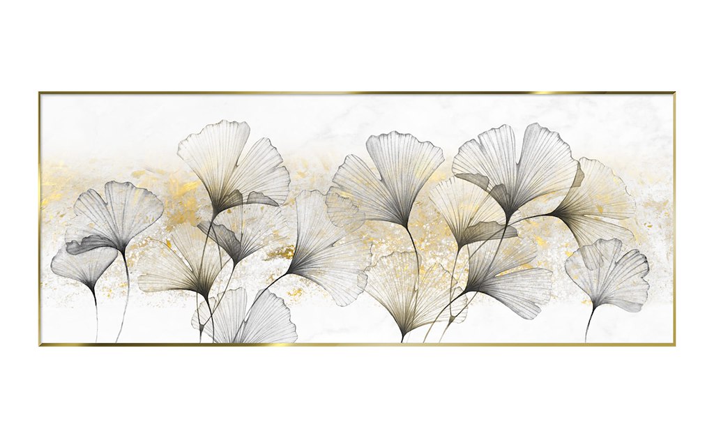 Slika staklo sa ramom Golden Ginko 125x50cm