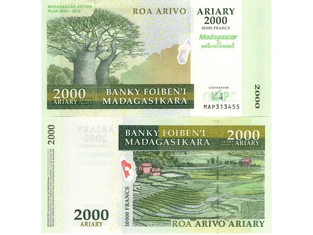 Madagaskar MADAGASCAR 2000 Ariary 2007 UNC, P-93 Jubila