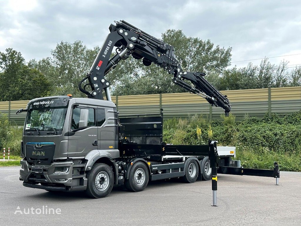 Novi MAN TGS 35.520 8x4 BL HIAB X-HiPro858E-8 & Jib150x-6 kamion s ravnom platformom