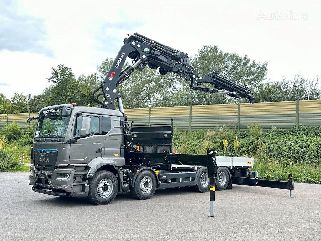 Novi MAN TGS 35.520 8x4 BL HIAB X-HiPro858E-8 & Jib150x-6 kamion s ravnom platformom