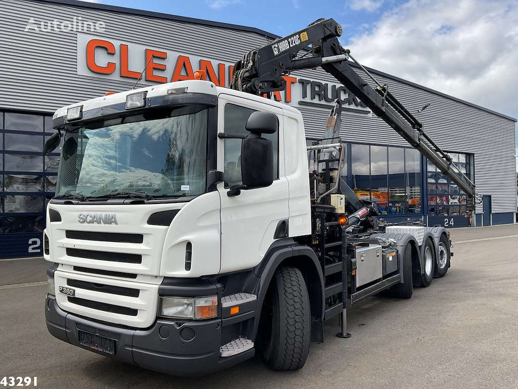 Scania P 380 8x2 Hiab 22 Tonmeter laadkraan kamion rol kiper