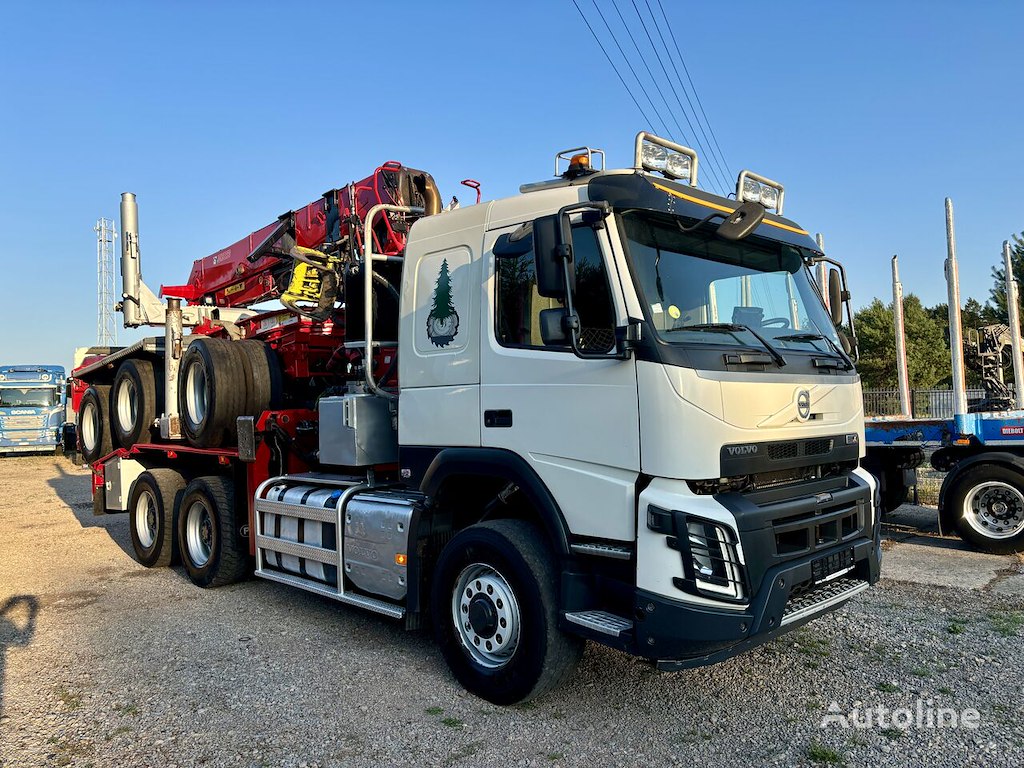 Volvo FMX 540 KM 6x6 manual resor do drewna Sprowadzony kamion za prevoz drva + šumarska prikolica