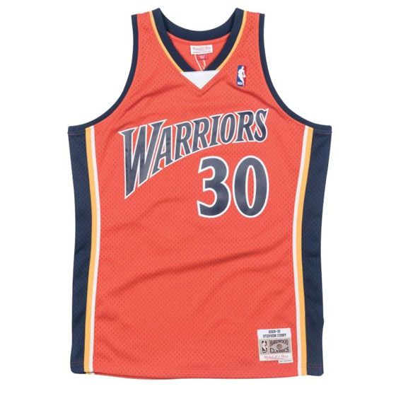NBA GOLDEN STATE WARRIORS STEPHEN CURRY ALTERNATE 2009/10 SWINGMAN JERSEY 'ORANGE'