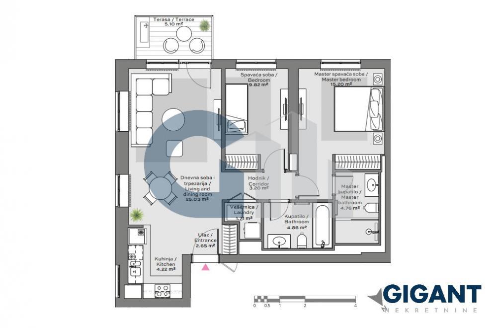 Trosoban stan na prodaju, 77m2, 319.000€