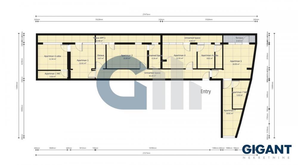 Džordža Vašingtona-Stari grad, Šestoiposoban stan na prodaju, 122m2, 366.000€