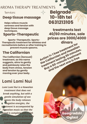 W/C/ AROMA THERAPY TREATMENTS