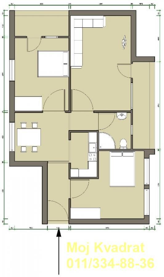 Trosoban stan za izdavanje, 75m2, 1.000€