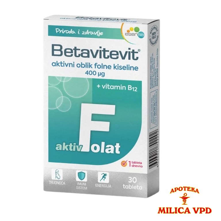 Betavit aktivni oblik folne kiseline 400mcg 30 tableta